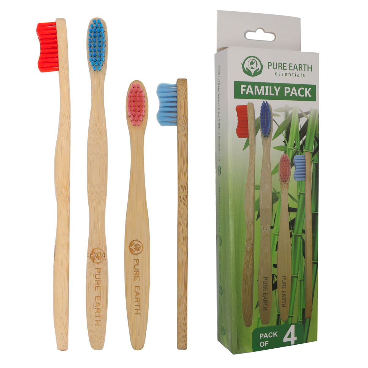 Vegan Friendly Bamboo Toothbrush - Family Pack | Plastic-free ...