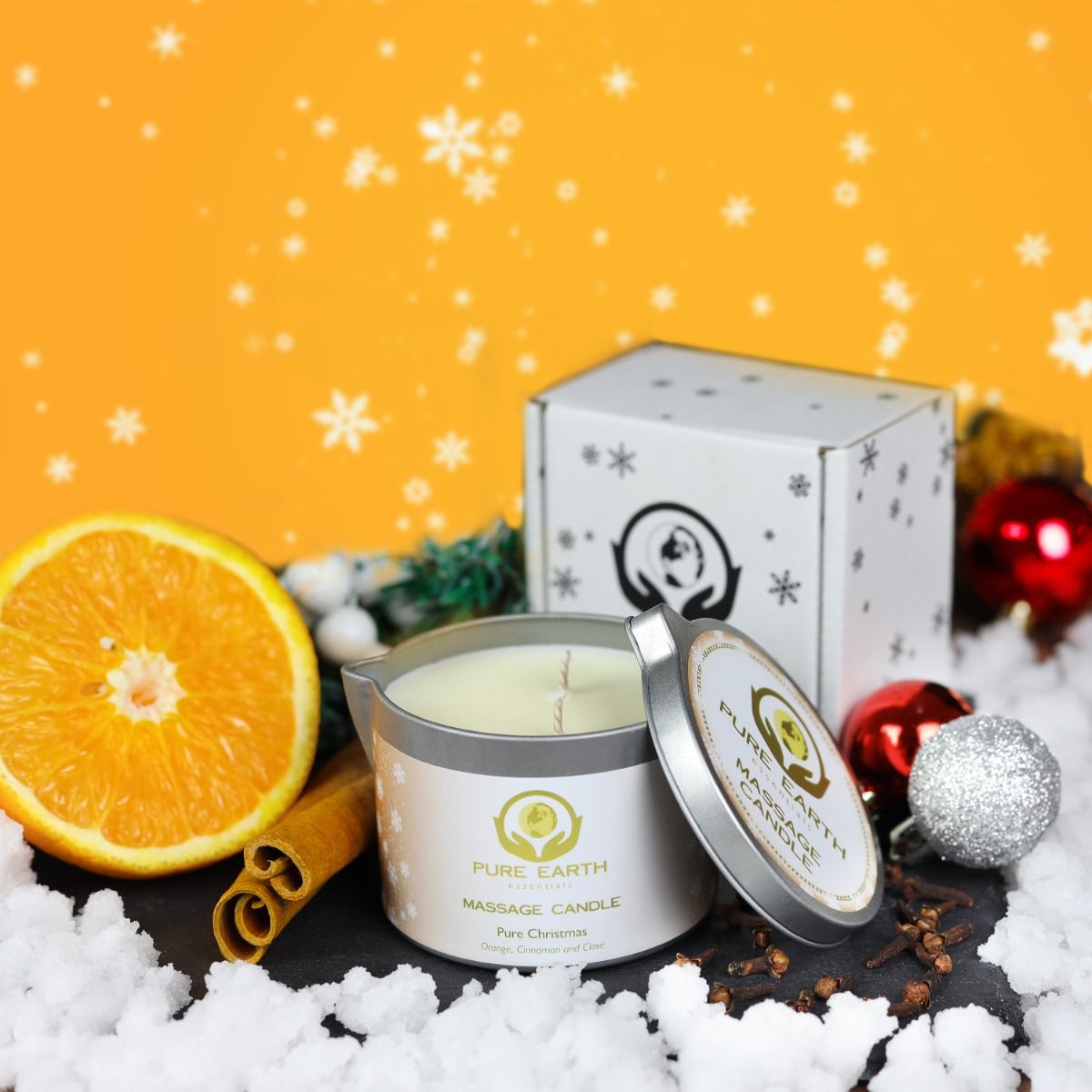 Pure Christmas Massage Candle with Orange, Clove, and Cinnamon – Pure ...